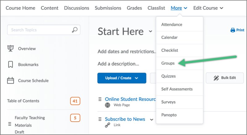 Creating Groups In D2l Groups Tools Desire2learn Technology